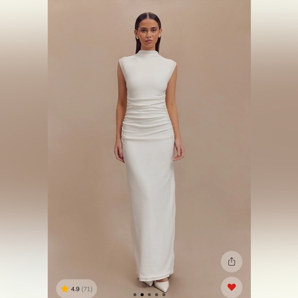 Dresses | Meshki Elliot High Neck Elegant White Sleeveless Dress | Poshmark